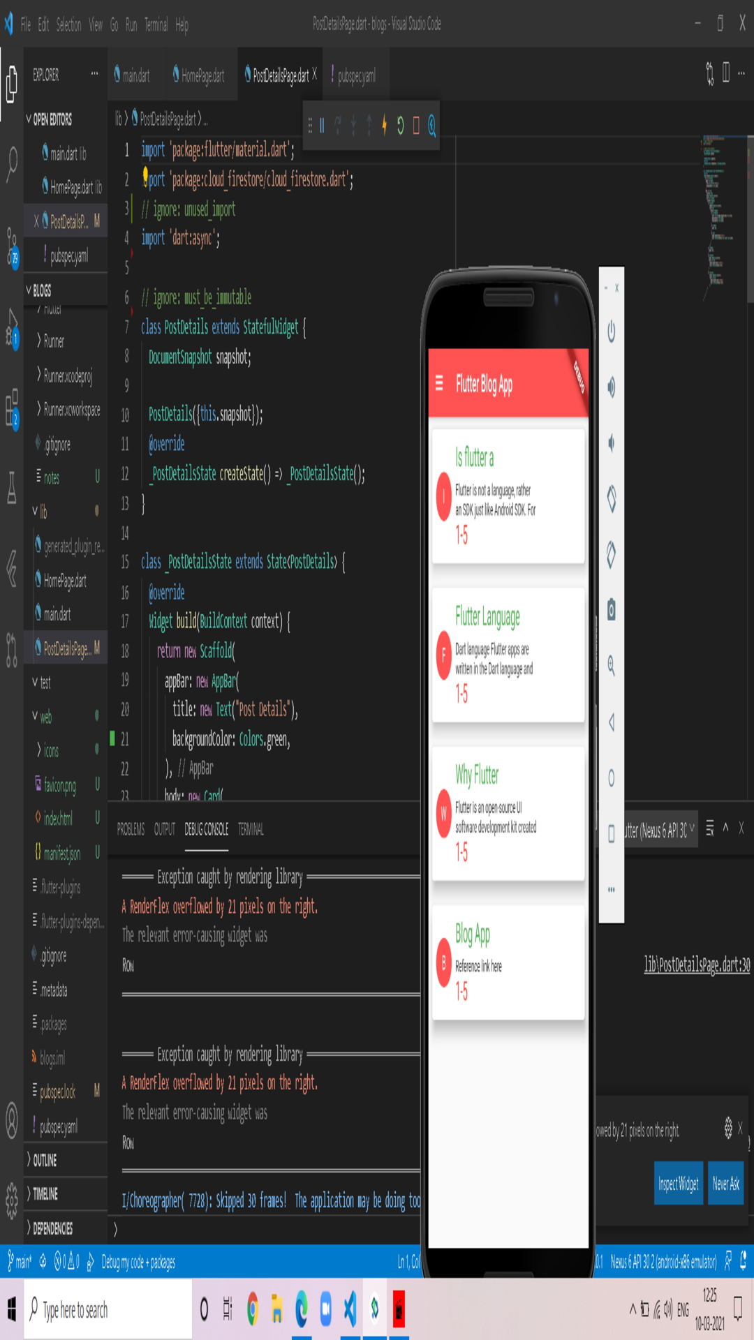 Flutter blog app Flutter blog app